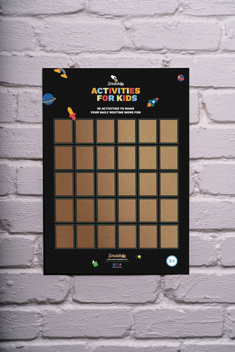 Activities for Kids, Scratch-off Poster, 30 Activities to Make Daily ...