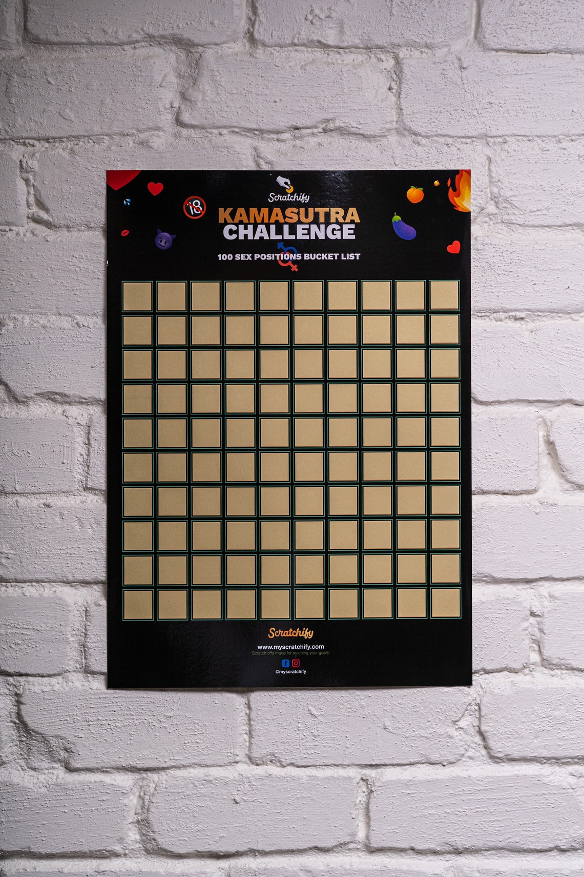 Kamasutra Challenge 100 Sex Positions Bucket List Scratch Off Poster