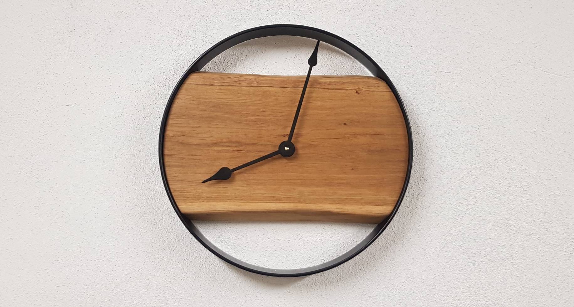 Clocks Home Décor Home & Living Oak Wall Clock I Solid Wooden Clock I ...