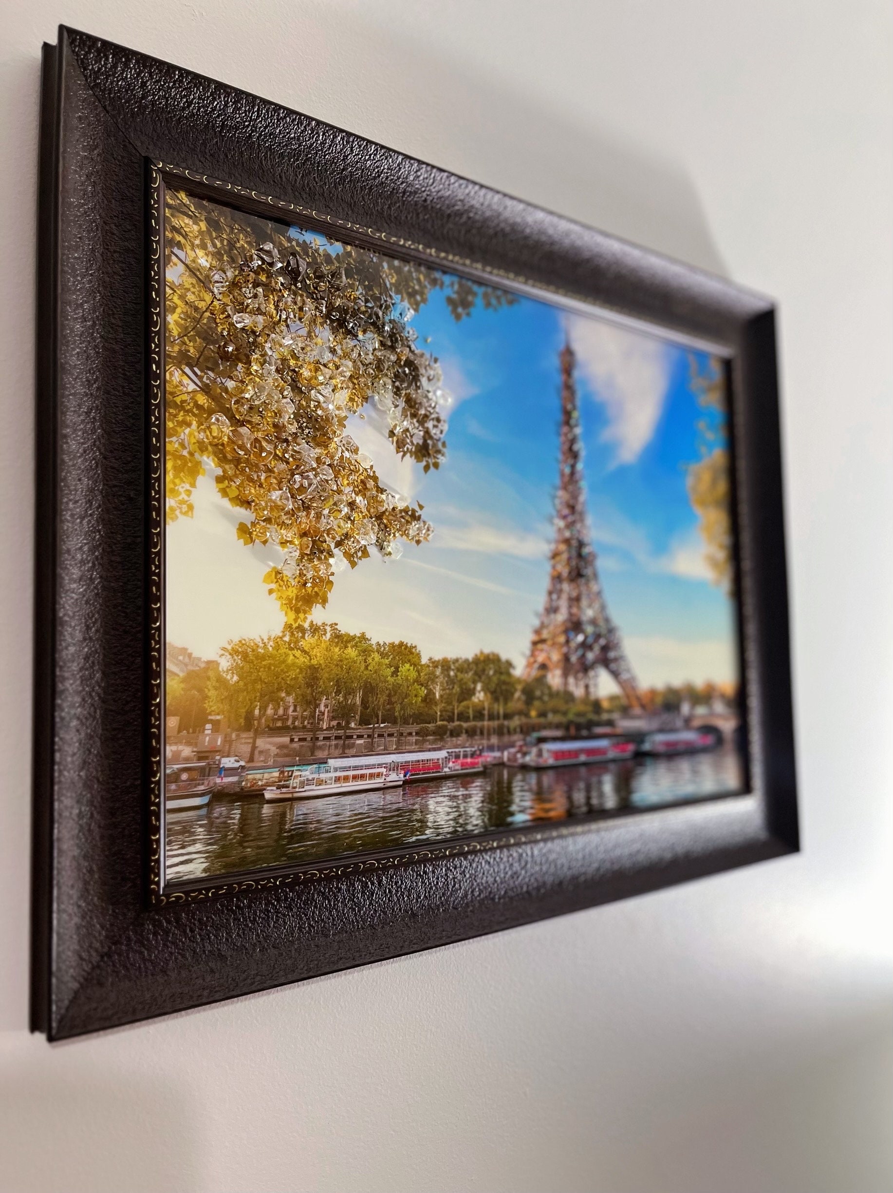 Eiffel Tower and River Seine Wall Art Glass Frame - Etsy