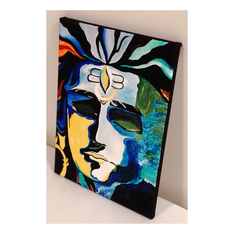 Shivji / Shiva Canvas Painting Hand-painted - Etsy UK