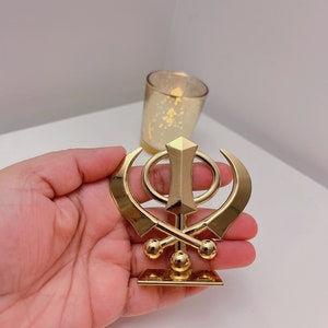 Gold KHANDA Car Dashboard Decor | Sikh Khanda | Ek Onkar | Car ...