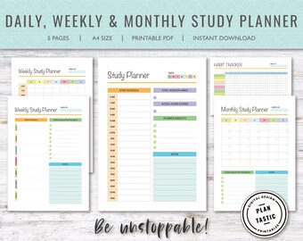 Monthly Study Plan - Etsy