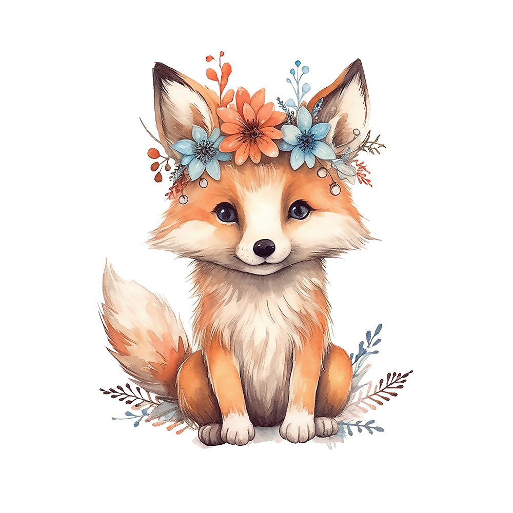 Cute Baby Fox Boho Clipart Download PNG Transparent Background ...