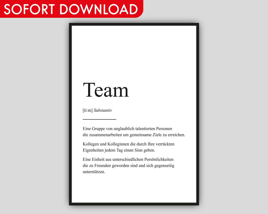Download Team Definition Poster to Print Out A4 A3, Motivation Office ...
