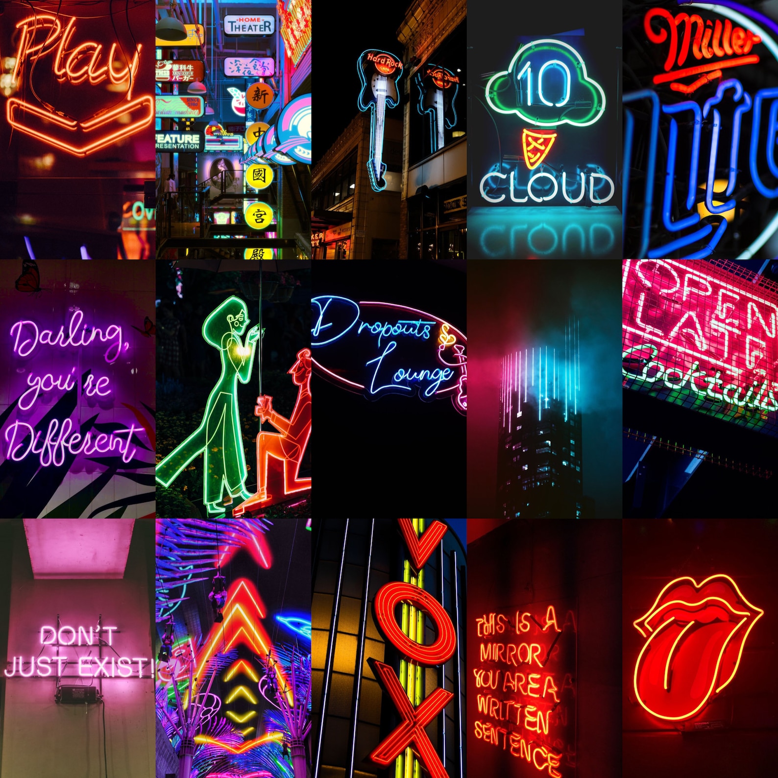 Neon Aesthetic Wall Collage Kit | 60pcs (digital Download) | 4x6, 8x10 ...
