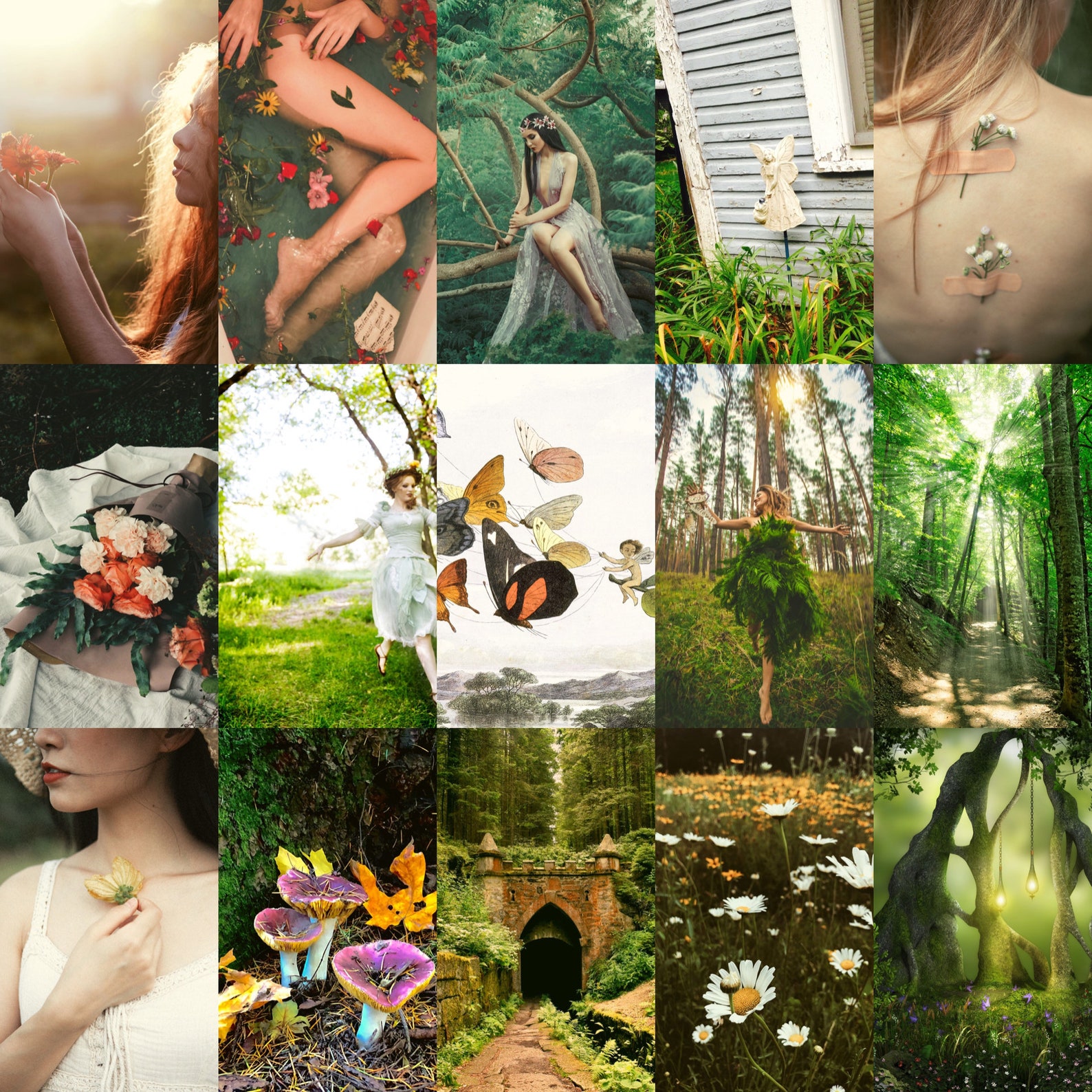 Cottagecore/fairycore Aesthetic Photo Wall Collage Kit | 60pcs (digital ...