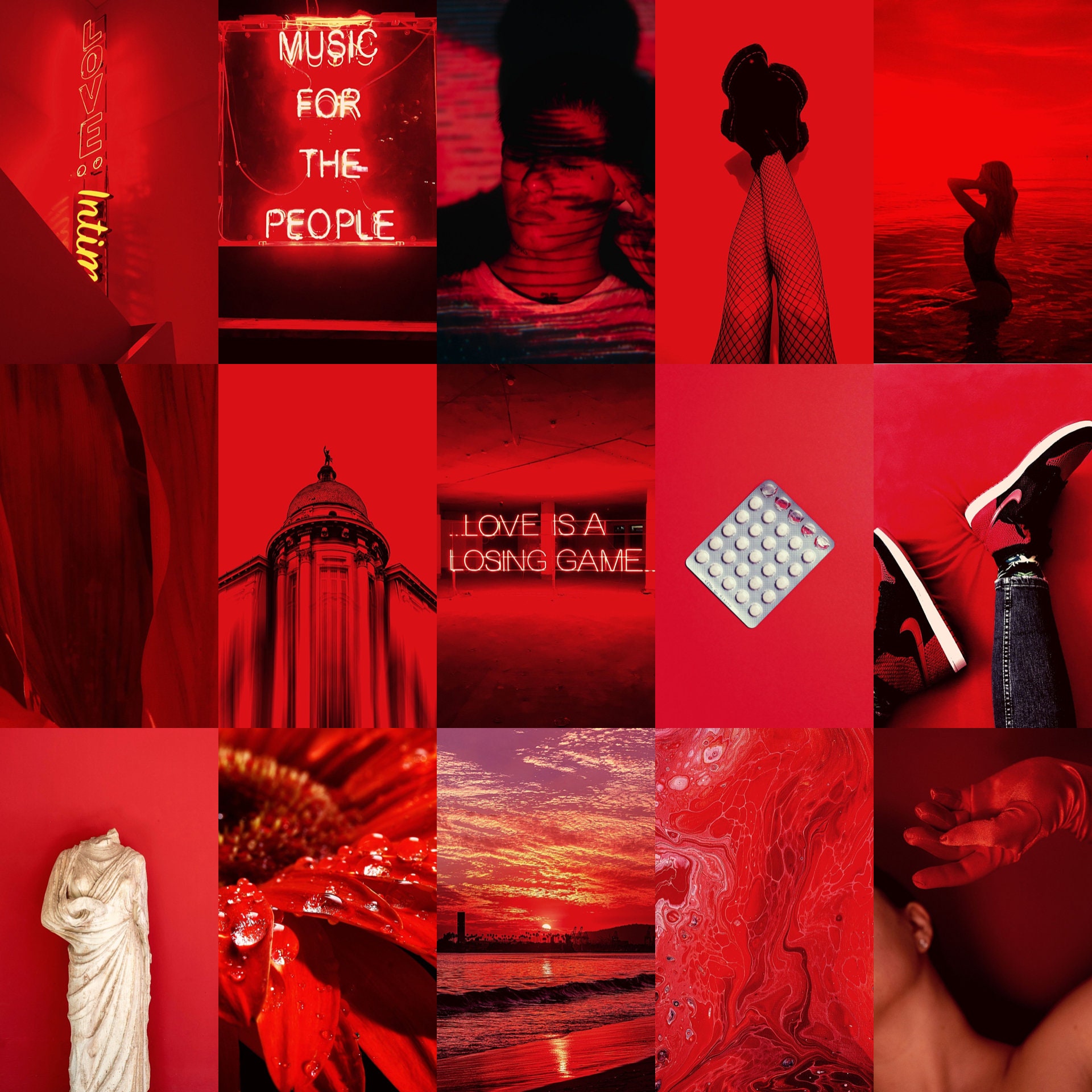Red Aesthetic Wall Collage Kit 60pcs digital Download - Etsy Ireland