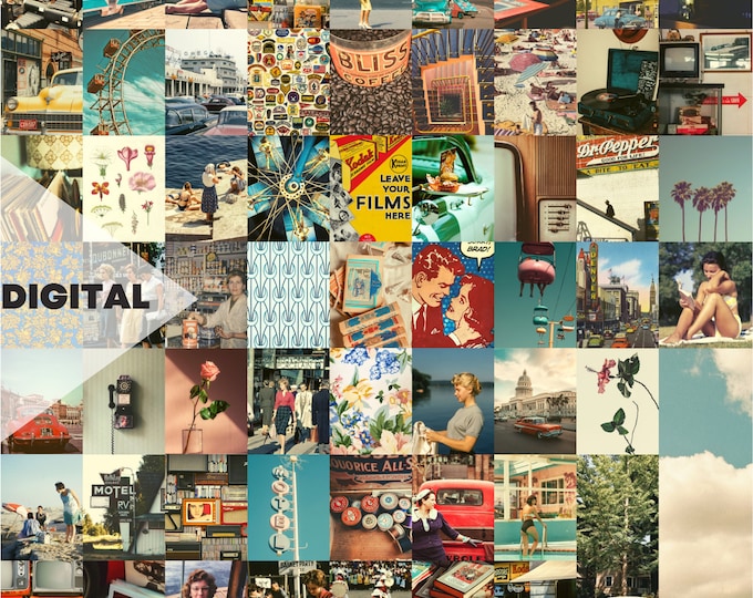 Vintage Wall Collage Kit, Retro Collage Wall, Vintage Photo Wall ...