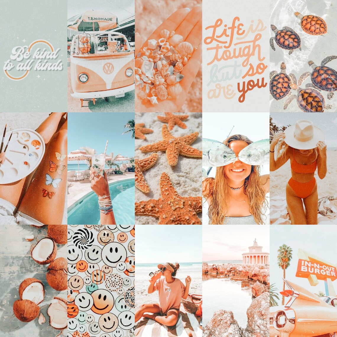 Peach Beach VSCO Aesthetic Wall Collage Kit 60pcs digital - Etsy