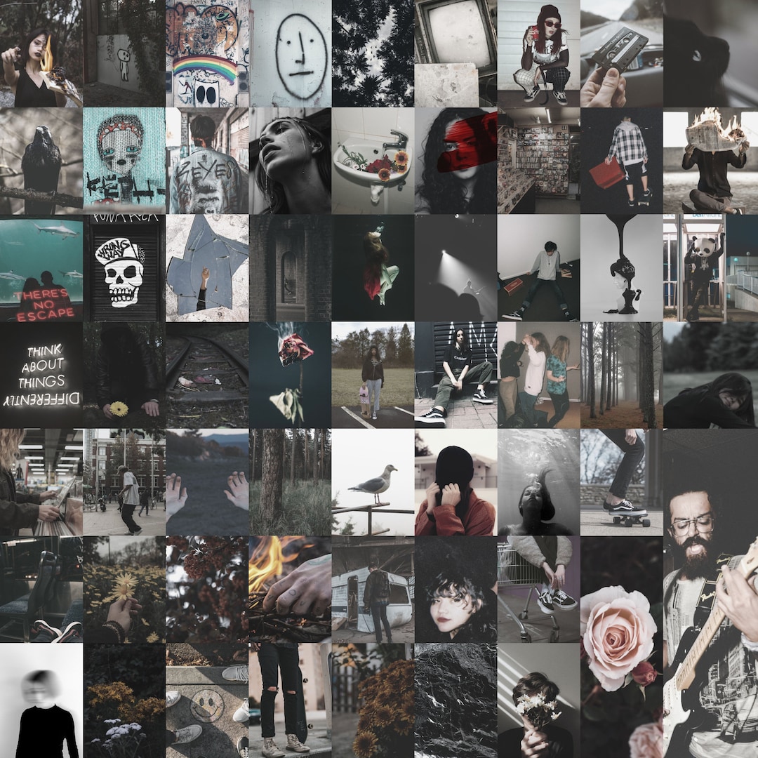 Grunge Aesthetic Wall Collage Kit 60pcs physical Prints - Etsy