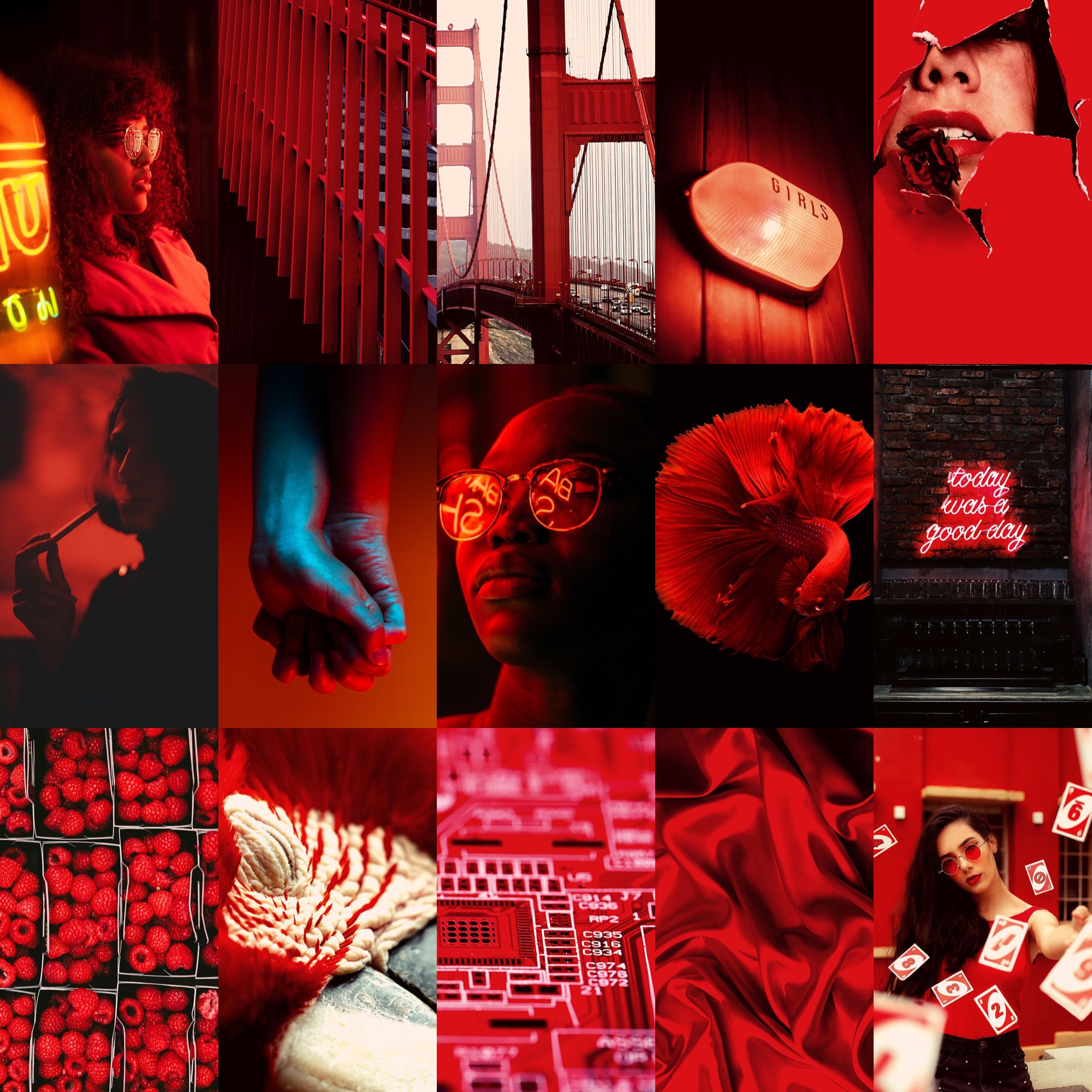 Red Aesthetic Wall Collage Kit 60pcs digital Download 4x6, 8x10 - Etsy