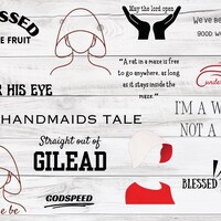 Handmaid Clipart Black White Original Designs SVG PNG JPG Pdf Under His ...