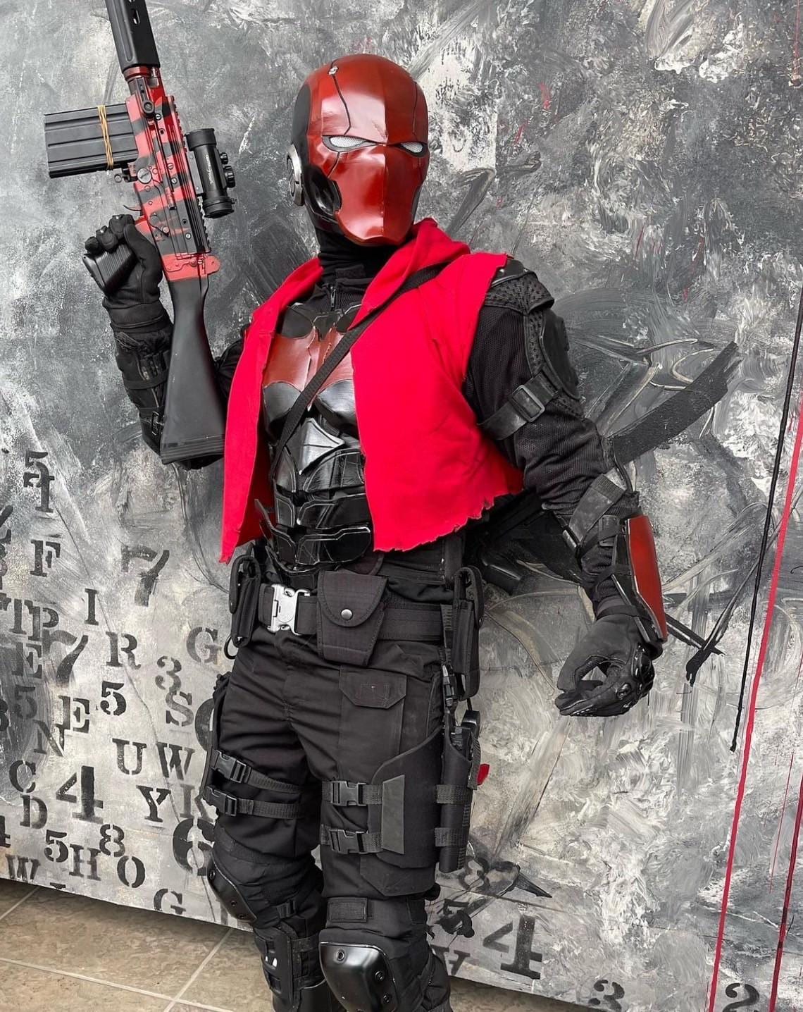 Full Set Red Hood Cosplay, Red Hood Helmet Cosplay for Halloween Party ...