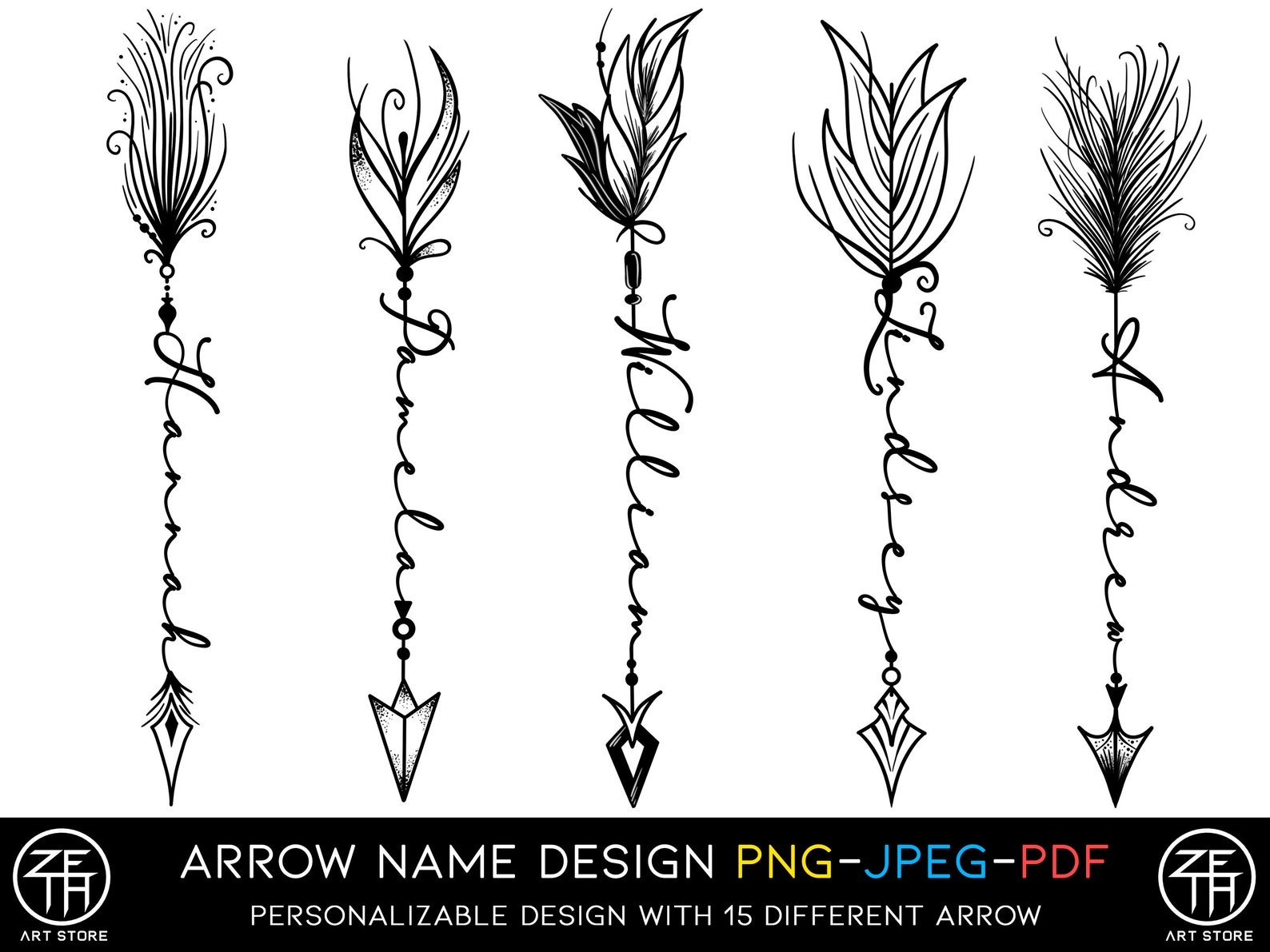 Custom Arrow Name Design 1 Arrow Tattoo Design Custom Tattoo - Etsy Canada