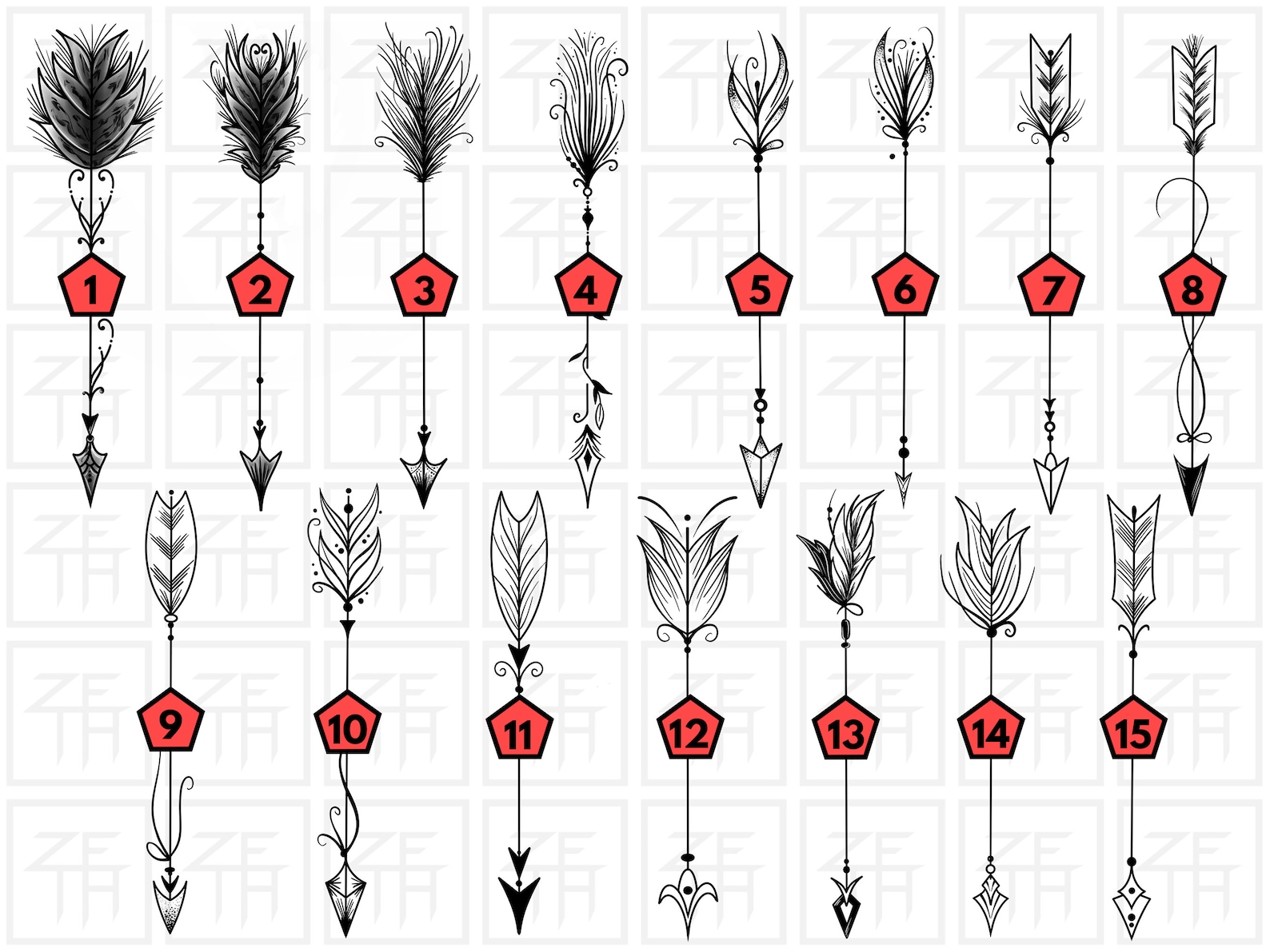 Custom Boho Arrow Name Tattoo Design (digital Download) - Etsy