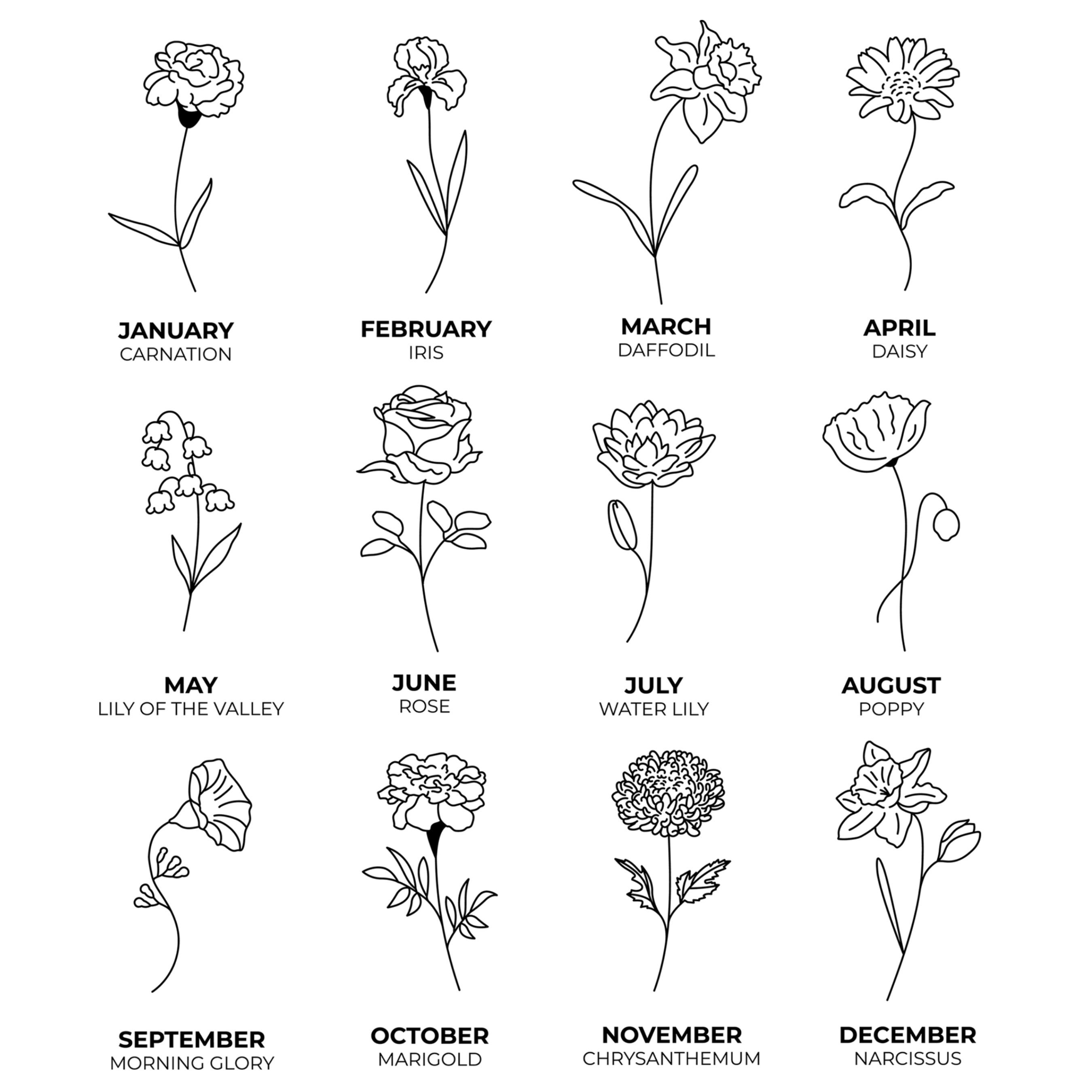Fine line birth flower tattoo - Bronctattooaus.com