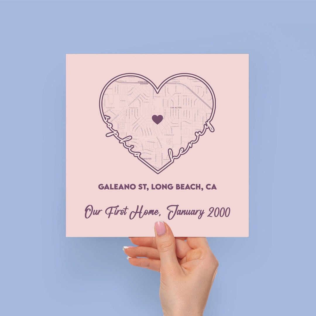 Custom Heart Map Our First Home Map Valentines Day Gift - Etsy