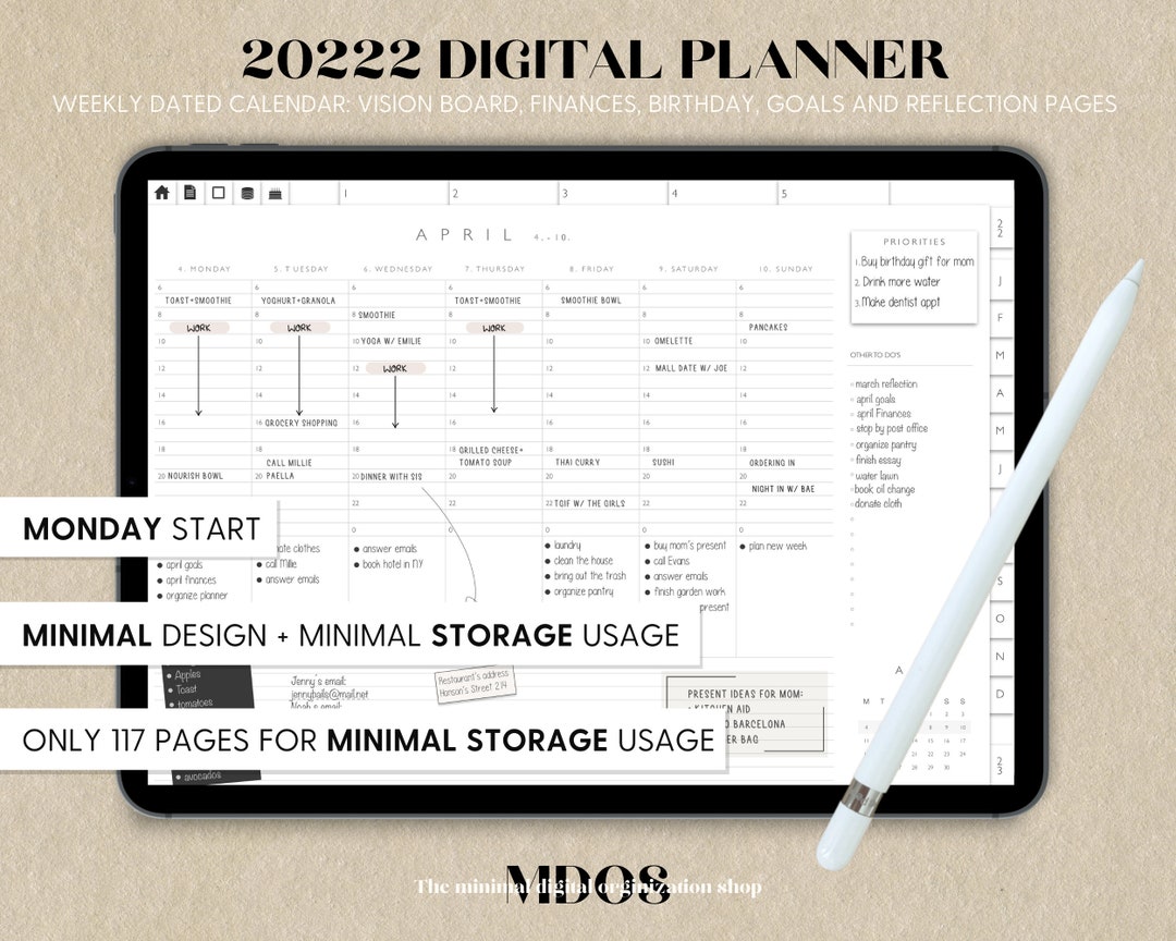 Digital Planner 2022, Goodnotes Planner, Minimalistic Neutral Planner ...