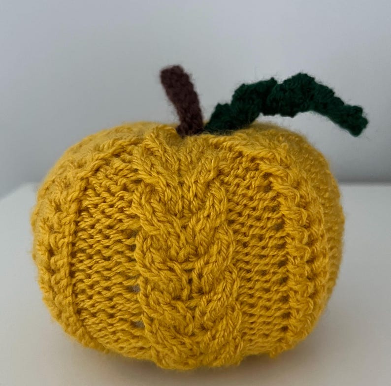 Knitting Pattern to Create Your Own Cable Pumpkin, 9cm Approx Size, Make Your Own Decoration for ...