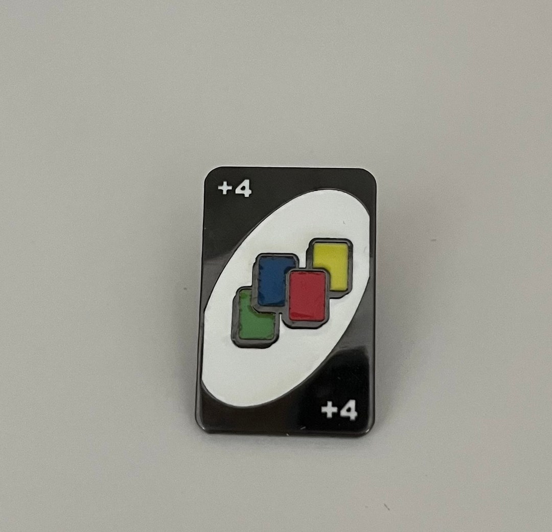 Uno Card Pin Badge Showing the +4 Card Ideal for Games Enthusiast or ...