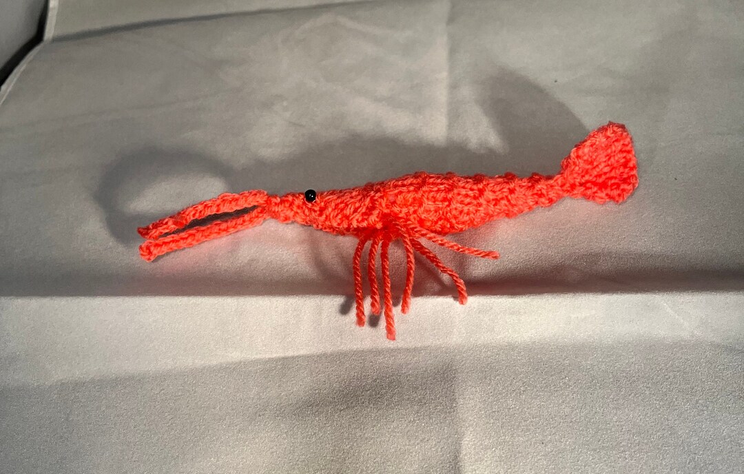 1 Hand Knitted Prawn, the Positive Prawn, Emotional Support Shrimp ...