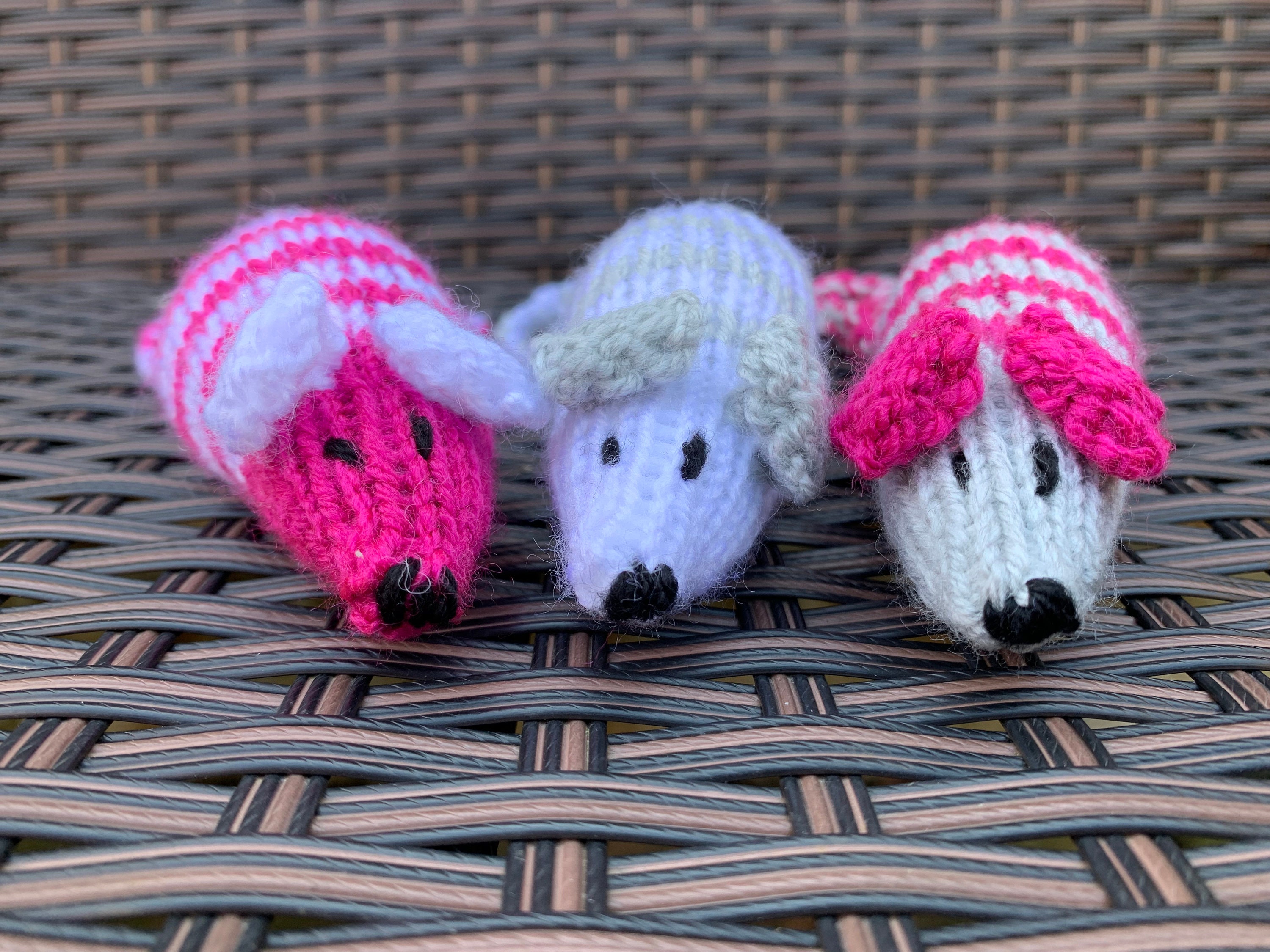 3 ratones tejidos a mano con campana juguete de gato para - Etsy España