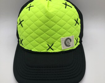 Neon Green Black Hat - Etsy