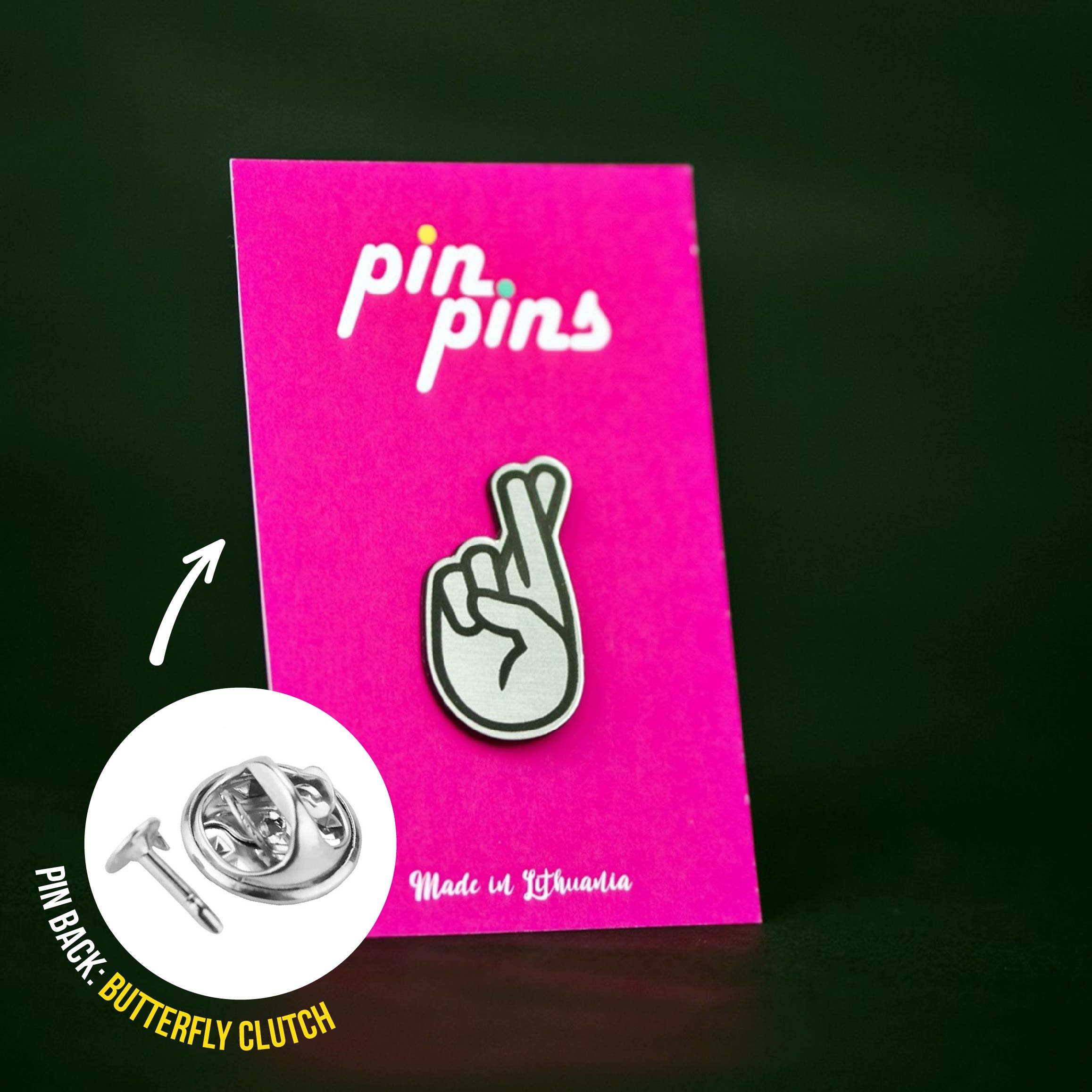 Crossed Fingers Pin! Pins, Badges, Brooch, Crossed Fingers, Luck Pin ...