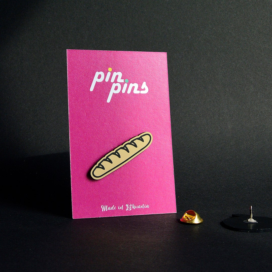 Baguette Paris Food Bread French Bread Pin Badge, Retro Pin Badge ...