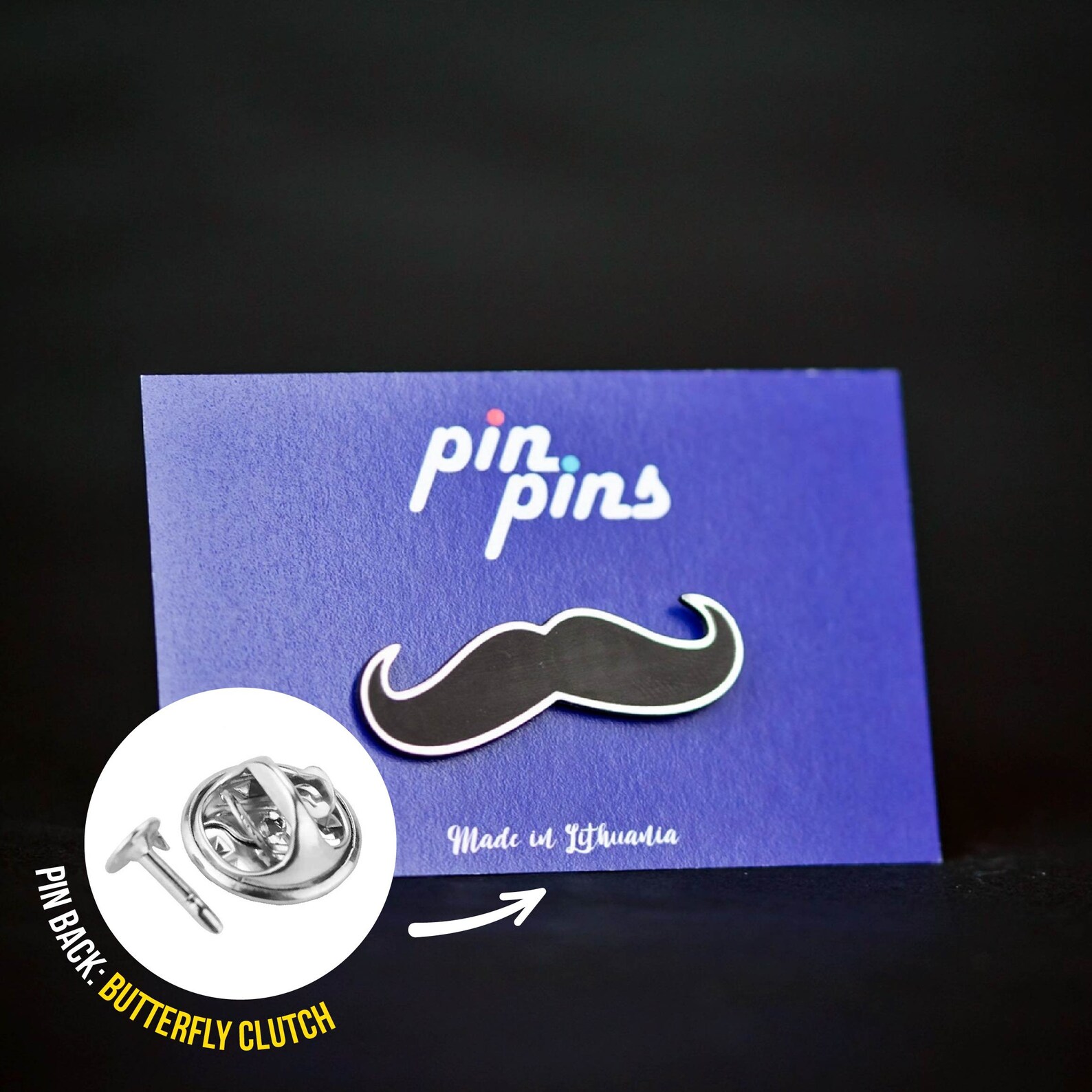 Mustache, Gentlemen Pin! - Pins, Cute Pins, Mustache, Brooch, Badges ...