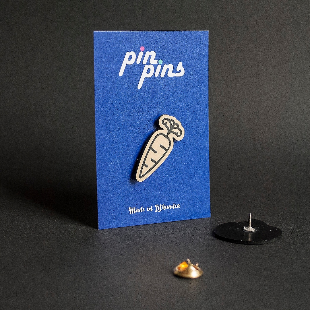 Carrot, Vegetarian, Vegan Pin! - Badges, Brooch, Food Vegetables Pins ...