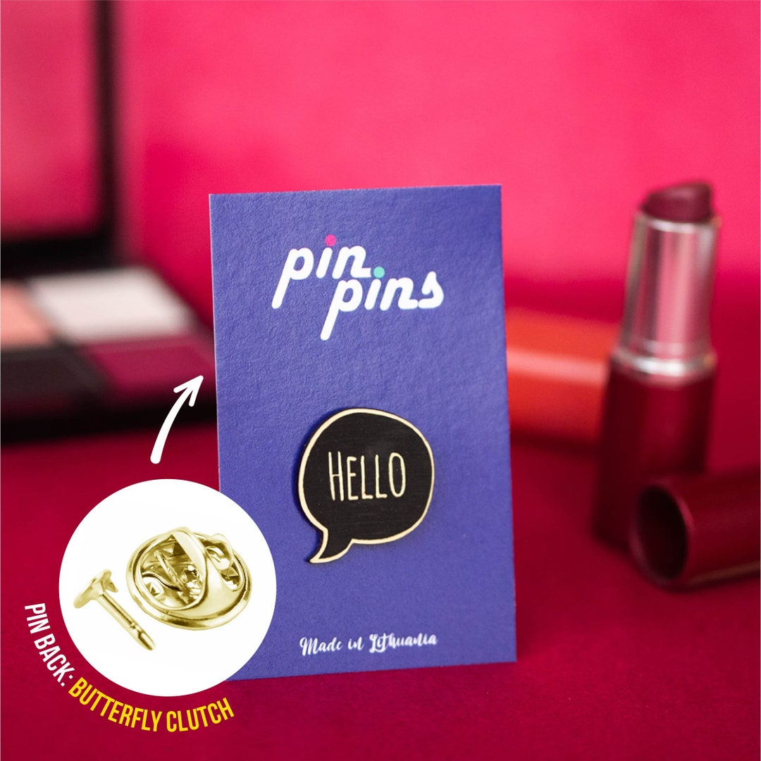Greeting Say Hello Speech Bubble Pin! - Pins, Badges, Brooch, Hello Pin ...