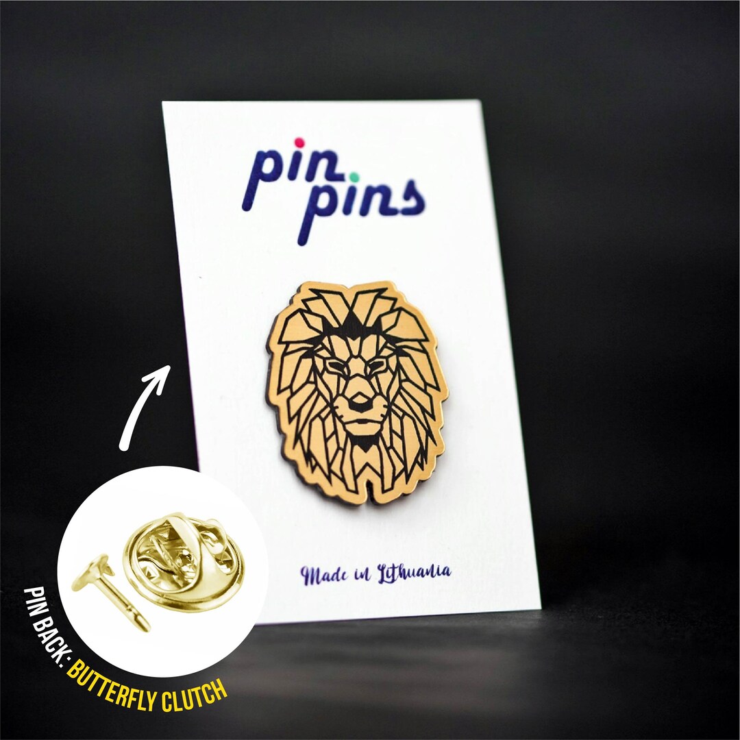 Lion Geometric Line Pin! Badges, Brooch, Animal Cute Pins, Lion Pin ...