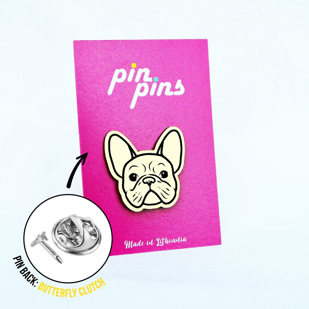 French Bulldog Head Pin! Brooch, Badges, Animal Pins, French Bulldog ...