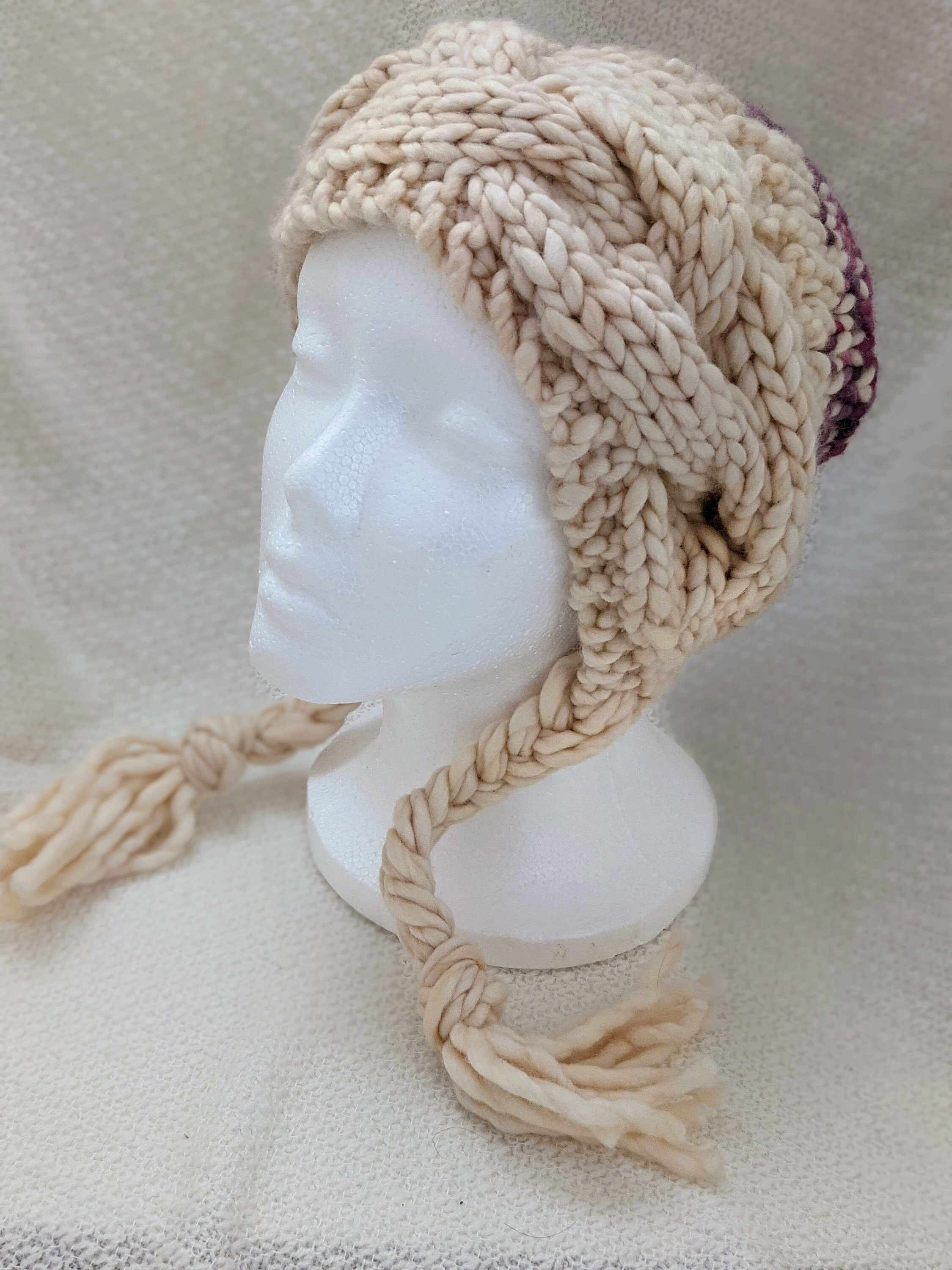 Toddler Braided Cable Bonnet 8mo-3yrs Hand Knit, Super Bulky, Luxury ...