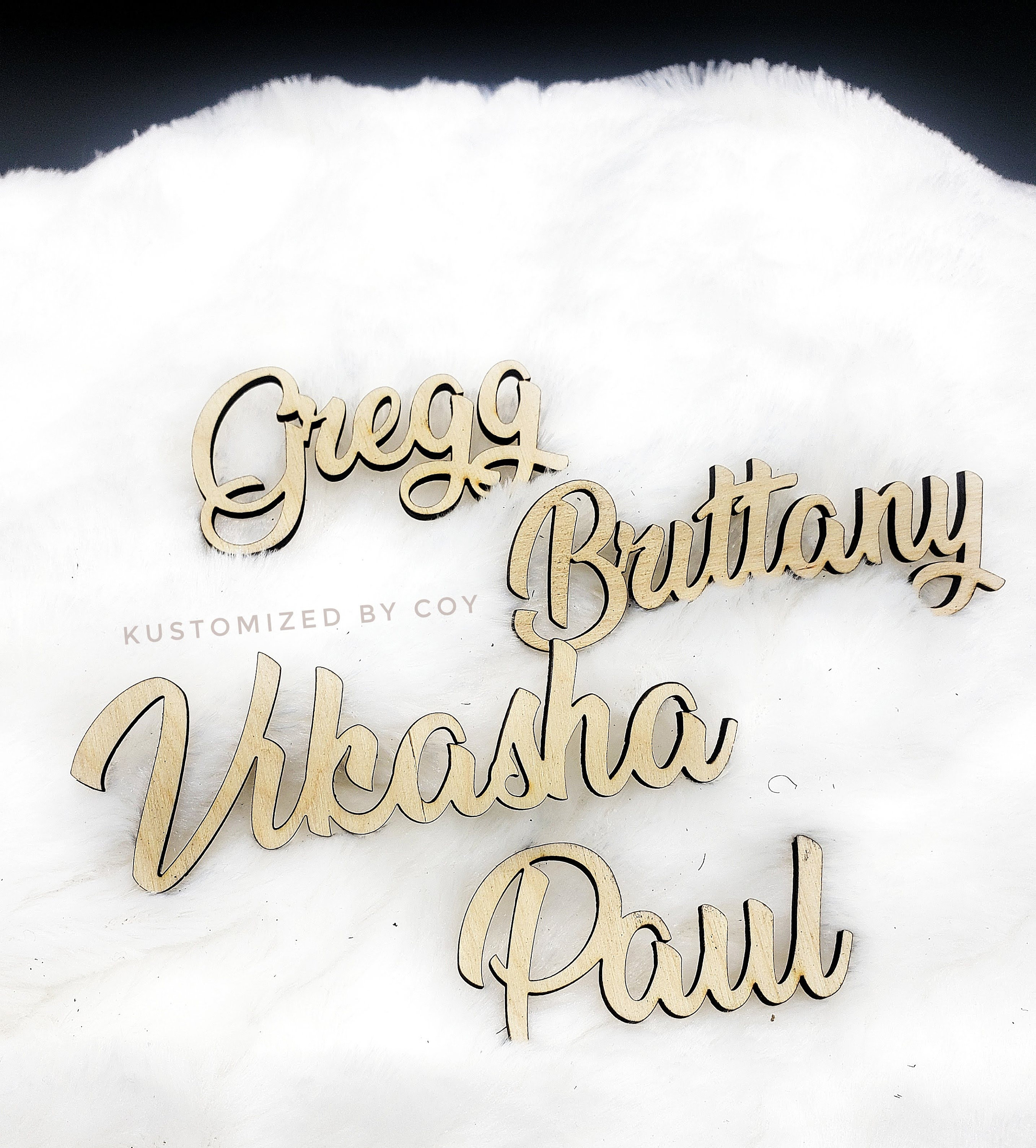 Custom Laser Cut Wedding Name Place Cards, 100+ Guest Personalized ...