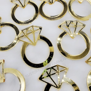 Cake Charm, Engagement Cupcake Topper, Diamond Ring, Bridal Shower ...