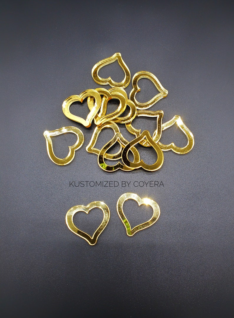 50 Large Laser Cut Acrylic Mirrored Hearts Love Table Confetti - Etsy