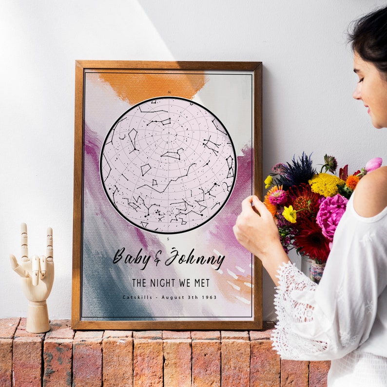 Personalized Custom Made Night Sky Star Map by Date Acrylic - Etsy