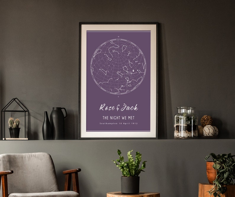 Custom Made Star Map, Night Sky Print Art, Anniversary Gift Ideas ...