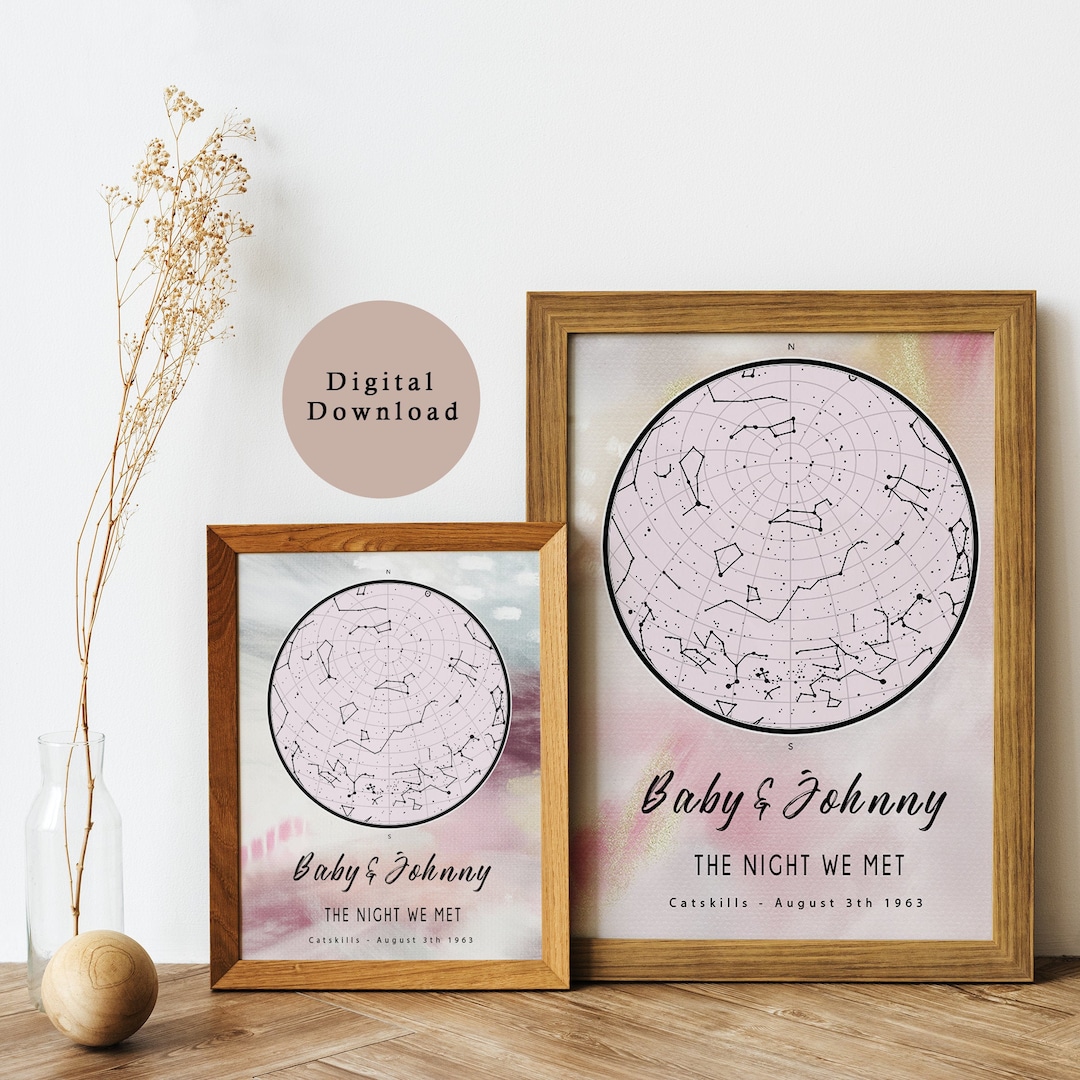 Personalized Custom Made Night Sky Star Map by Date Acrylic - Etsy