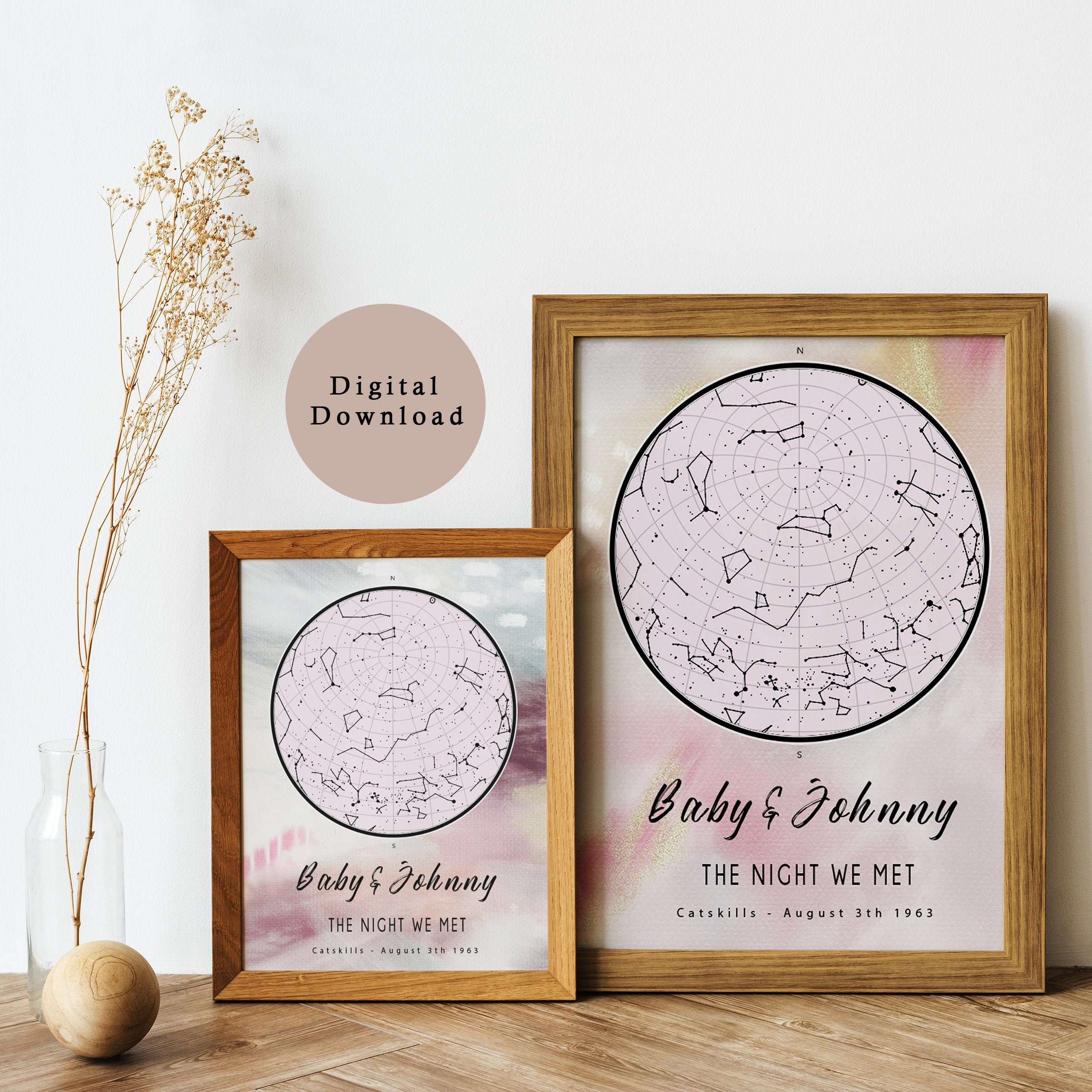 Personalized Custom Made Night Sky Star Map by Date Acrylic - Etsy