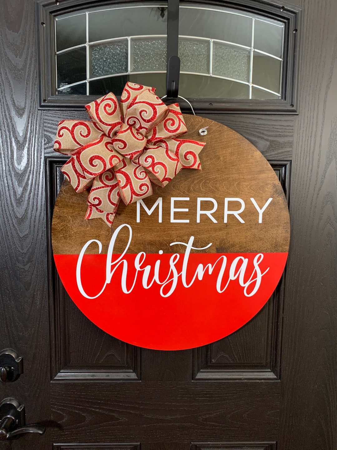 Merry Christmas Door Decor, Front Door Hanger, Housewarming Gift ...