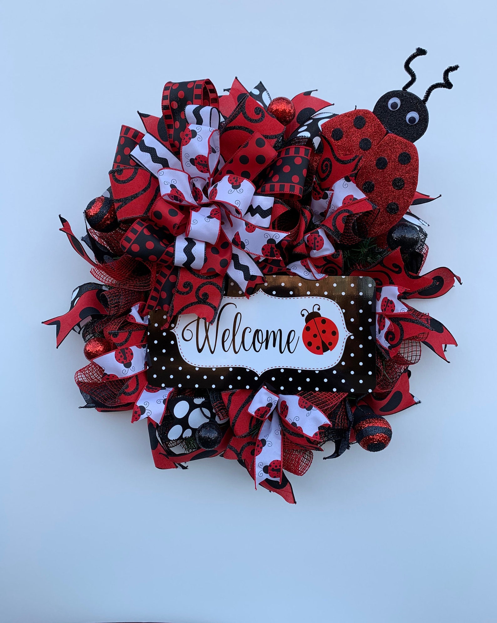 Ladybug Wreath, Ladybug Decor, Everyday Wreath, Spring Wreath - Etsy