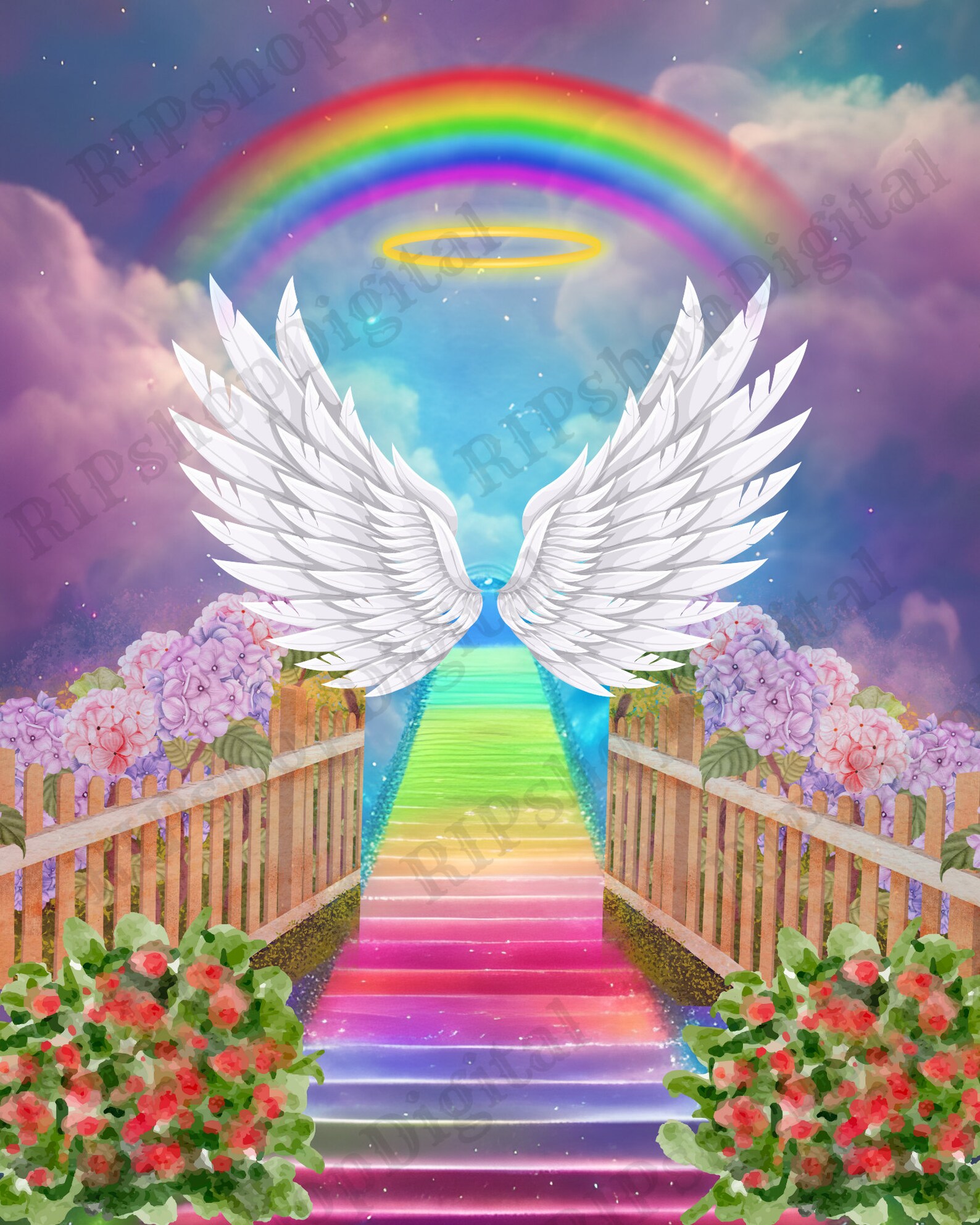 Rainbow Bridge Background, Dog Rainbow Bridge PNG, Stairway to Heaven ...