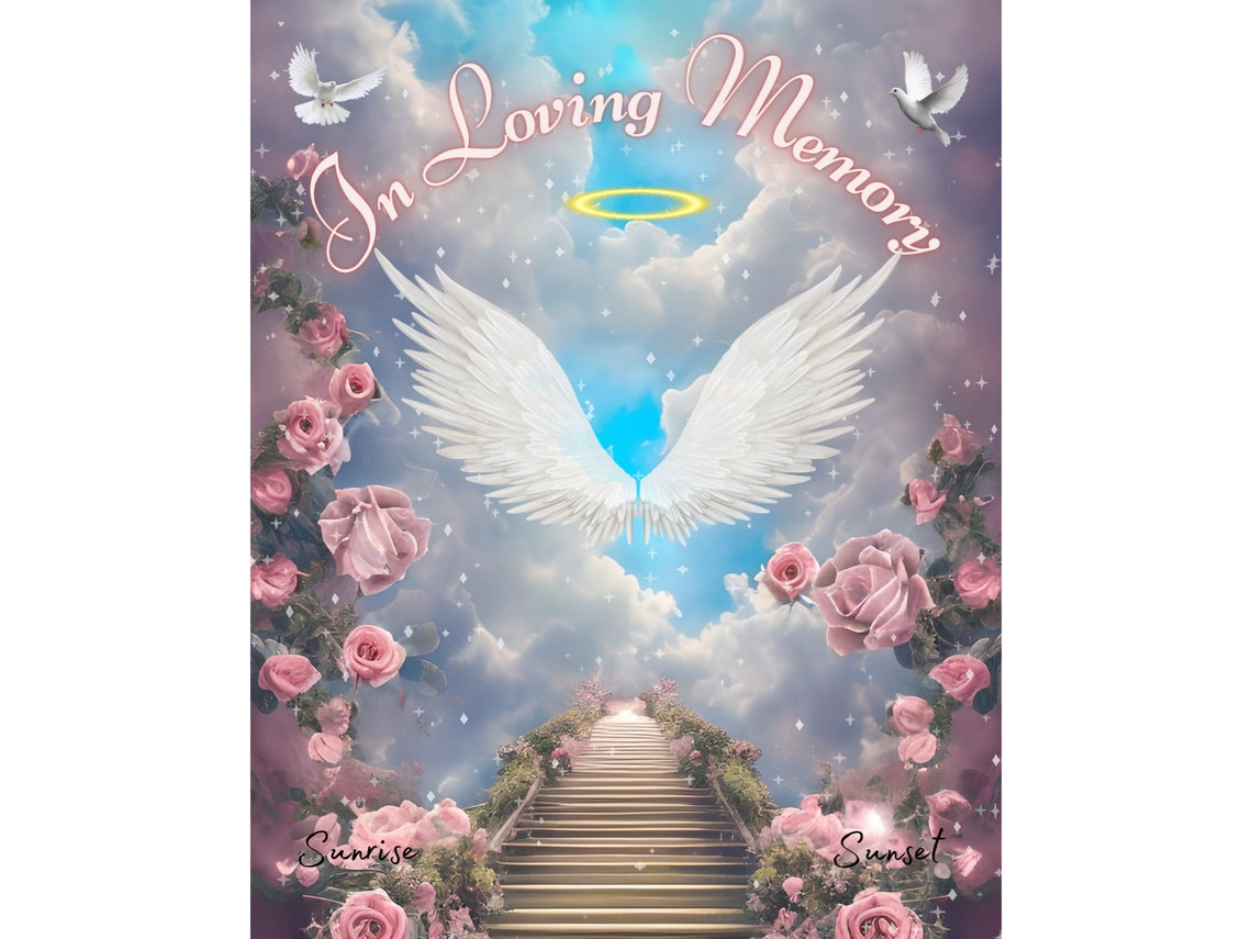 İn Loving Memory PNG, Blue Sky Background, Heaven Gate Stairway ...