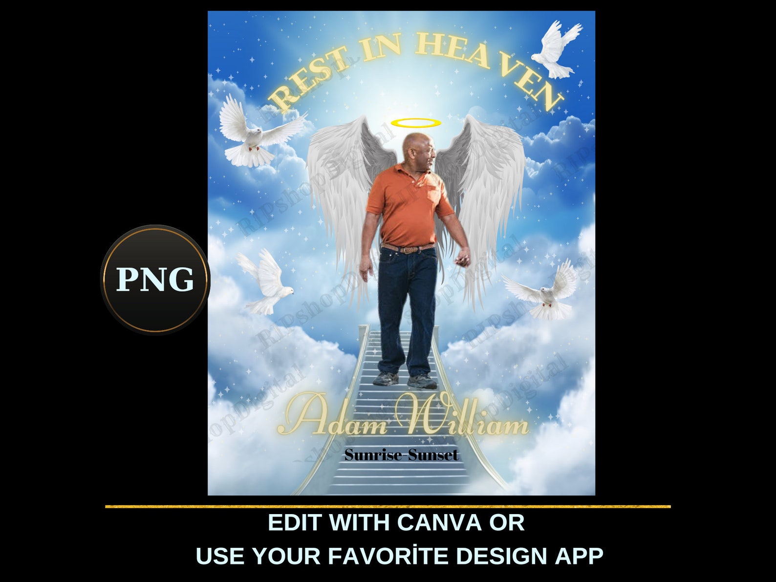 Rest in Heaven Png, in Loving Memory, Stairway to Heaven, in Loving ...