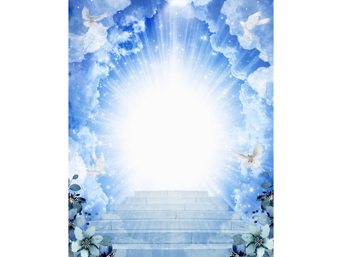 İn Loving Memory PNG, Blue Sky Heaven Background, Heaven Gate Stairway ...