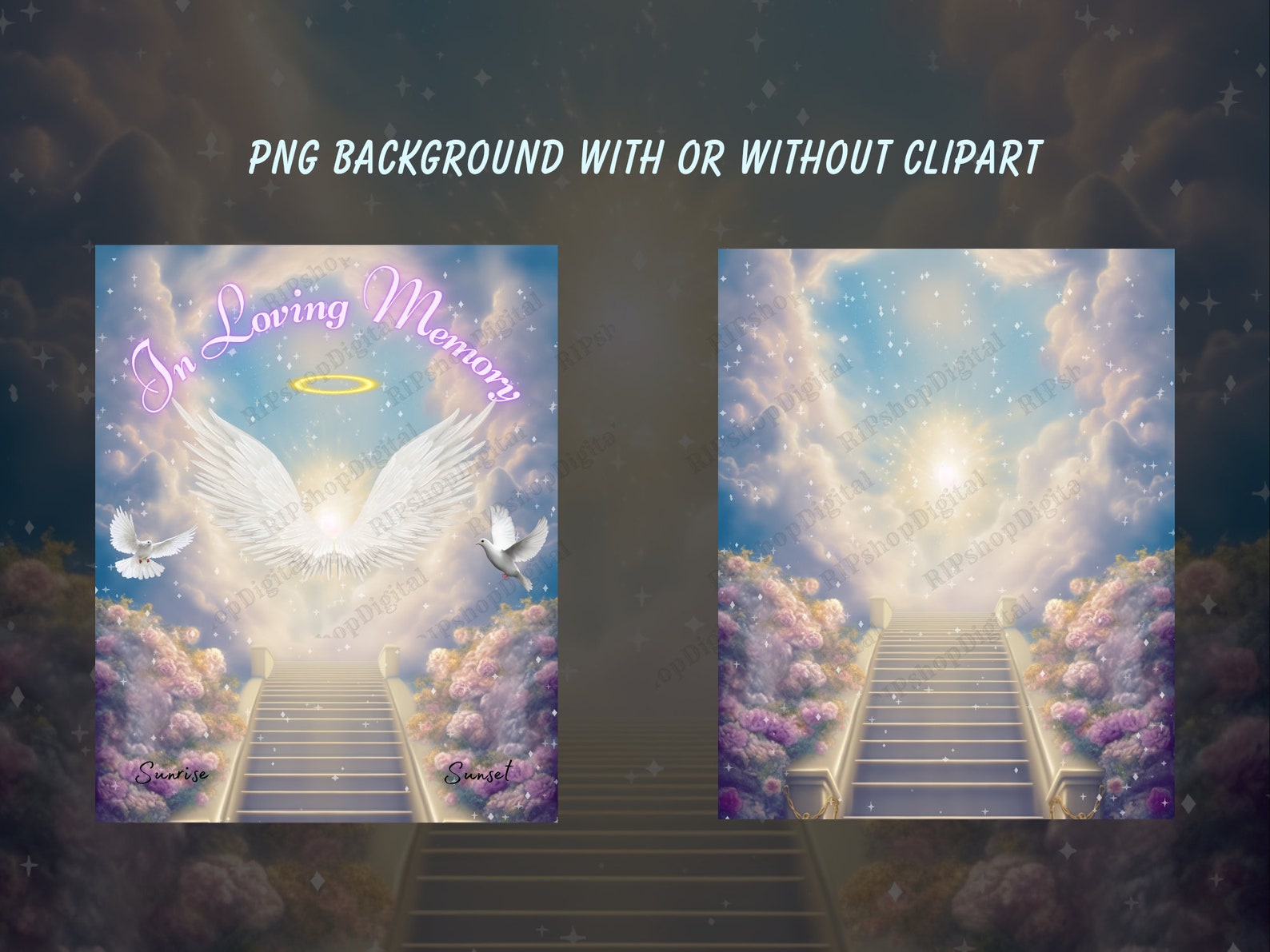 İn Loving Memory PNG, Blue Sky Background, Heaven Gate Stairway ...